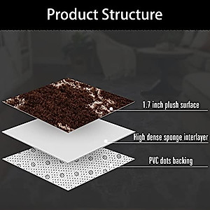 HOMORE Living Room Rug, 6x9 Brown Area Rug for Farmhouse Living Room Bedroom Rug, Soft Shaggy Furry Faux Fur Rugs for Kids Room, Geometric Rugs for Aesthetic Rug for Indoor Floor, Brown/Beige