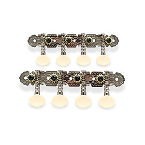 Metallor Guitar Machine Heads Tuning Pegs Tuning Keys for Mandolin Banjo and 8 String Guitars Instruments Double Hole Chrome Plating 4L 4R.
