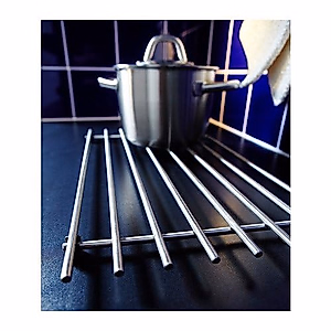 Lamplig Stainless Steel 50 cm X 28 cm Trivet with Plastic Anti Slip Feet