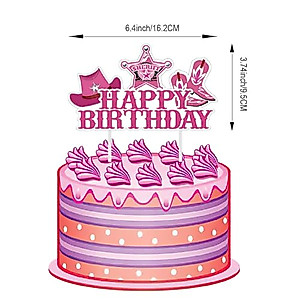 Western cowgirls birthday party decoration with banner cake topper balloons pink birthday party supplies for girls lets go girls party decoration