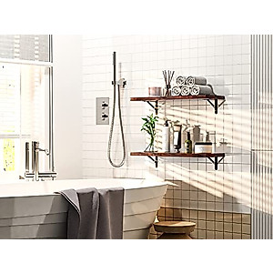 SUPERJARE 23.6 x 7.9in Floating Shelves, Set of 2, Wall Mounted Shelves for Storage, Hanging Book Shelves with Brackets for Bedroom/Living Room/Kitchen/Office/Bathroom - Cherry Walnut