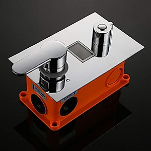 Naples Wall Mount Shower Set With Digital Mixer - LED Display Round Shower Head Hot & Cold Temperature Control - BS61LD Single Handle Contemporary Style Chrome Shower Set Shower Head Size - 10 Inch