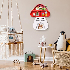 Lenkyin Floating Mushroom Shelf Cute Mushroom Wall Decor Cottagecore Shelf for Wall Fairy Core Cottage Core Room Decor for Nursery