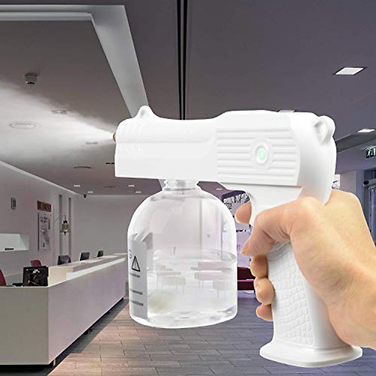 coamanug Nano Spray Fogger Rechargeable, Cordless Electric Atomizer, Steam Gun Handheld Intelligent Portable ULV Sprayer Fogger Machine for Home, Office, School or Garden