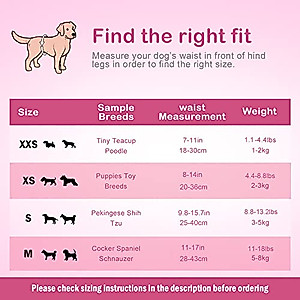 Flying Paws Disposable Female Dog Diapers, Puppy Diapers with Adjustable Elastic Waistline for Female Dog or Cat in Heat, Incontinence，Diaper with Wetness Indicator.… (XXS-10 Count)