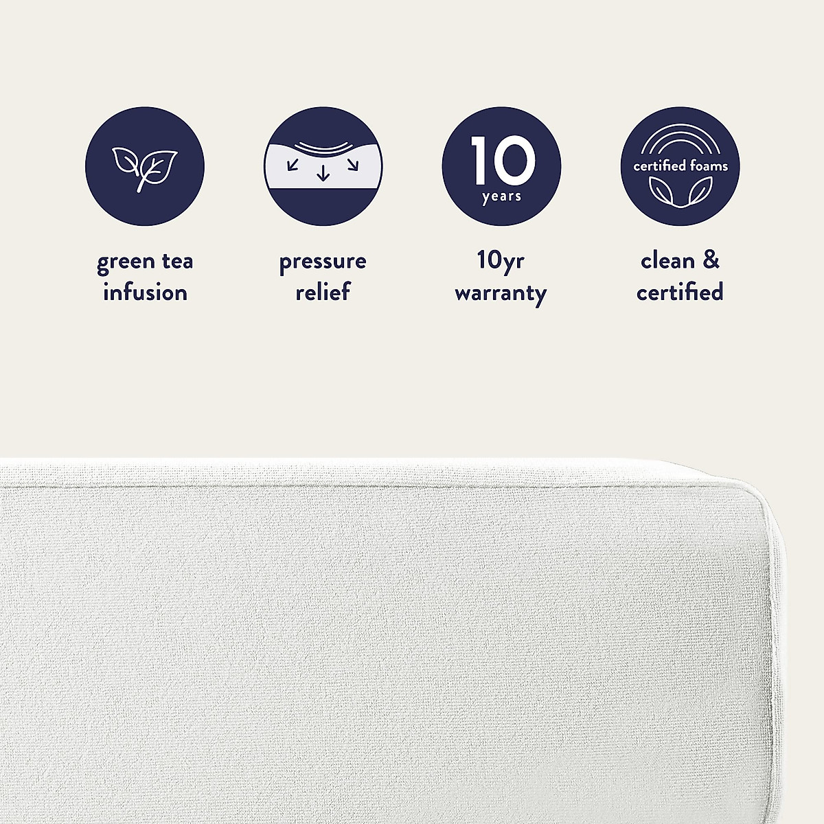 Best Price Mattress Queen Mattress 6 inch Bed-In-A-Box, Green Tea Memory Foam, Cream