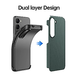 EJGNA Military-Grade Hybrid Case for Galaxy S23, Shockproof Anti-Scratch Bumper Cover, 6.1'' - Green