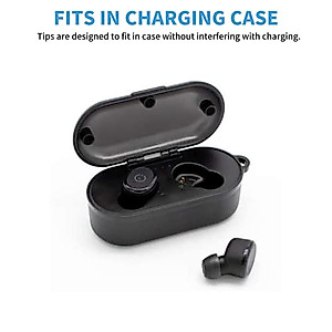 COMPLY TrueGrip Pro TW-200-A Replacement Earbud Tips Compatible with Anker Soundcore Liberty Air 1, 2, Life P2, Earfun Air Pro, Skullcandy Indy Sesh Sesh Evo Earphones, and More (Large, 3 Pairs),Black
