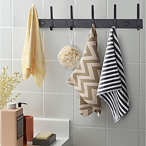 Coat Rack Wall Mounted with 6 Hooks,2 Pack Stainless Steel Coat Hooks for Hanging Coats,Heavy Duty Wall Hooks for Kitchen,Balcony, Bathroom,Living Room,and More