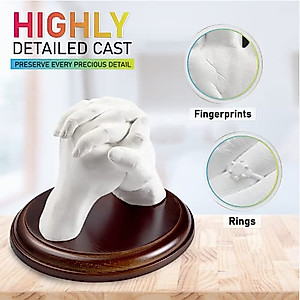 Hand Casting Kit for Couples or Family | Paint & Mounting Plaque Included | DIY Plaster Hand Mold Keepsake Sculpture Kit Gifts for Her, Kids, Weddings, Anniversary