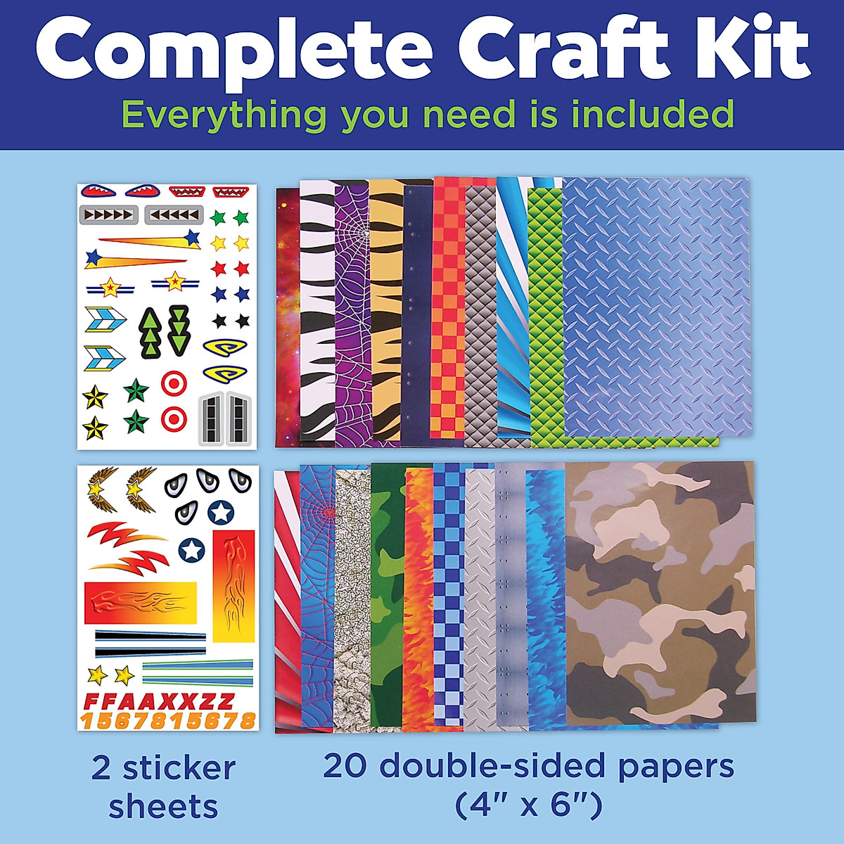 Creativity for Kids Paper Airplane Squadron - Create 20 Paper Airplanes, Crafts for Boys and Girls, Stocking Stuffers and Gift for Boys, Kids Activities for Ages 6-8+