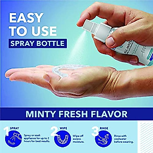 CUSTMBITE All Natural Dental Appliance Cleaner, Made in USA, Dentures, Retainers, & Mouthguards, No Harsh Chemicals