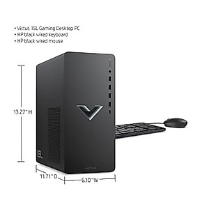 HP Victus 15L Gaming Desktop PC, AMD Ryzen 5 5600G, AMD RX6400, 32GB RAM, 2TB SSD, Mica Silver, Windows 11 Home, TG02-0013w