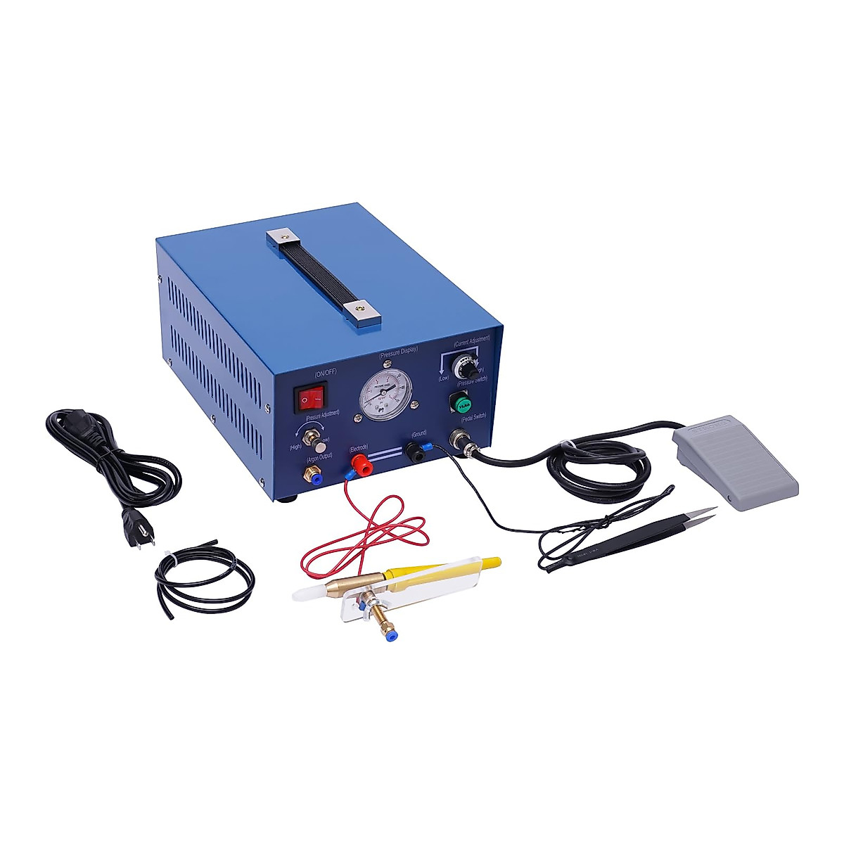 High Power Argon Pulse Spot Welder 80A 800W Adjustable Pulse Argon Spot Welder Welding Jewelry Gold Silver Platinum Palladium Necklace Bracelet Jewelry Welding Machine