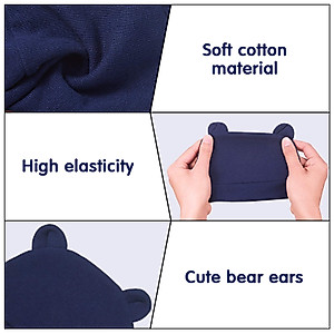 Geyoga 9 Pieces Newborn Baby Hat Bear Ears Infant Caps Baby Boy Girl Toddler Hats Beanie Caps (2 Ears) (Beautiful Colors, 2 Ears)