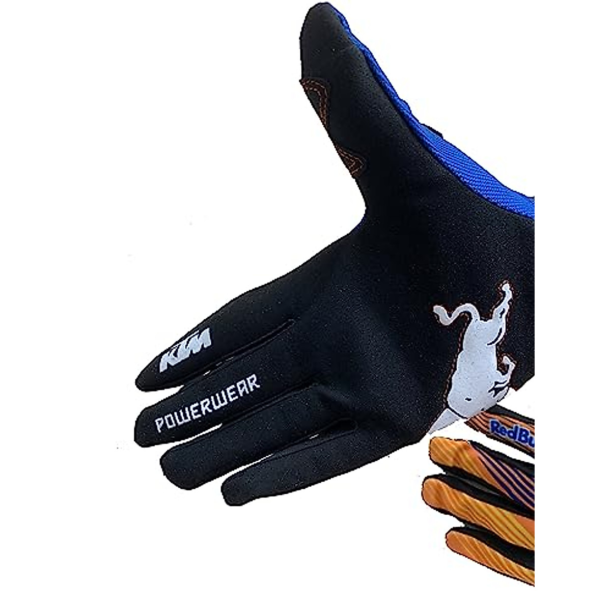EXCEREY Bull Non-Slip MTB Motorcycle Biking Cycling Gloves Full Finger Off-Road Racing Gloves for Men Women & Mountaineering (Blue, L)