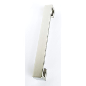 HandleMax 6" Modern Satin Nickel Kitchen Cabinet Drawer Handle Pull Hardware, 128mm (~5") Hole Center, 19SN128, 10 Pack