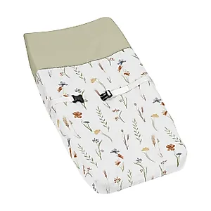 Sweet Jojo Designs Boho Floral Garden Flower Girl Baby Changing Pad Cover Infant Newborn Diaper Table Change Mat Sheet Sage Green Watercolor Bohemian Floral Farmhouse Vintage Shabby Chic Beige Nature
