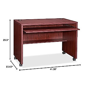 Lorell LLR48085 Essentials Computer Workstation, 5" Height X 42.5" Width X 39.25" Length, Brown