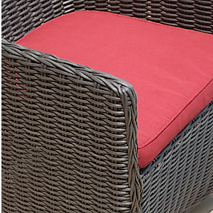 Sea Island Wicker CT-M-1-SP (CT-M-1) Patio Lounge Chair Set with Red Cushion