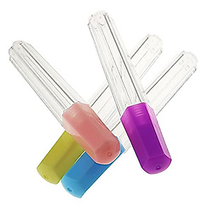 Tegg Needle Storage Tube 8PCS Clear Plastic Felting Needle Safety Storage Containers Holders Bottles with Colour Lids