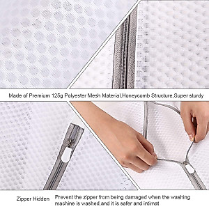 Mesh Laundry Bag - 3 Pack Durable and Reusable Wash Bag Travel Organization Bag for Garment, Bath Towels, Bed Sheet (11Inch x 16Inch) by YMHB