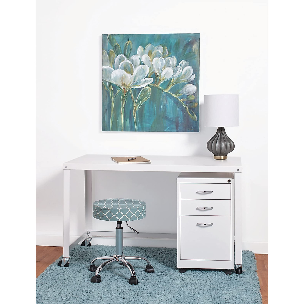 Space Solutions 3 Drawer Mobile Filing Cabinet in White