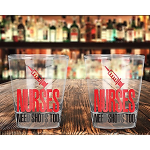 Crazy Bros Tees Nurses Need Shots Too - Funny Birthday Idea for Nurses - 1.75 OZ Shot Glass (2)