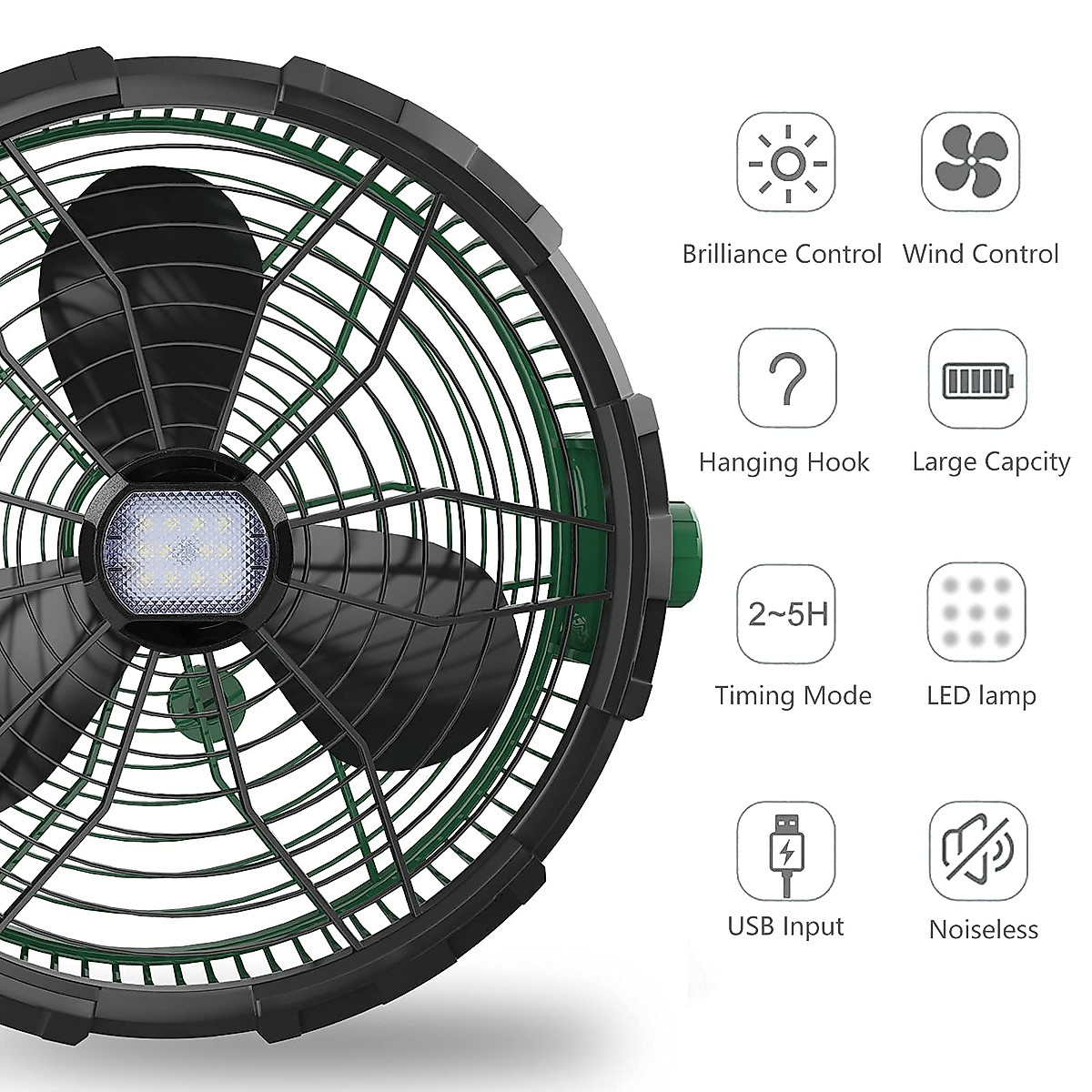 Desk Fan - 13 Inch Air Circulator Fan Turbo Fan High Velocity Vortex Fan Small Fan Wall Mountable 5 Speed Settings 360° Adjustable