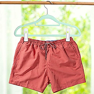 ODILCO White 26pc Velvet Hanger Clips, Pants Velvet Clips, Flocked Clothes Hanger Velvet Finger Grip Clips for Thin Hangers