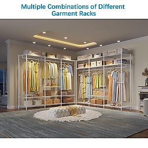 VIPEK V30 Heavy Duty Clothes Rack with 7 Adjustable Shelves & 2 Hang Rods, Portable Closet Rack, Metal Clothing Rack, Freestanding Wardrobe Closet for Hanging Clothes, Max Load 870lbs