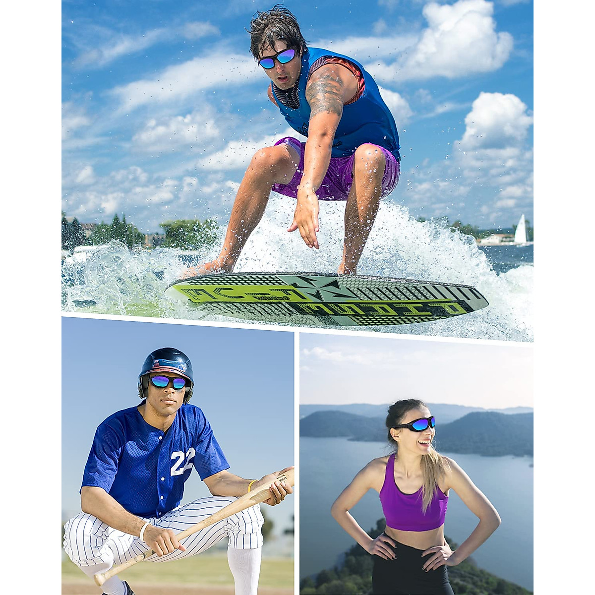 BEACOOL Polarized Sports Sunglasses for Men Women Youth Motorcycle Safety Driving Riding Military Goggles TAC Glasses