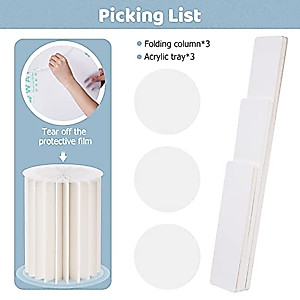 Meticuloso 3pcs Foldable Cardboard Centerpiece Display, with 3pcs Acrylic Disc, Cylinder Flowers Stand, Dessert Table, Columns Display for Wedding Party Garden Decoration