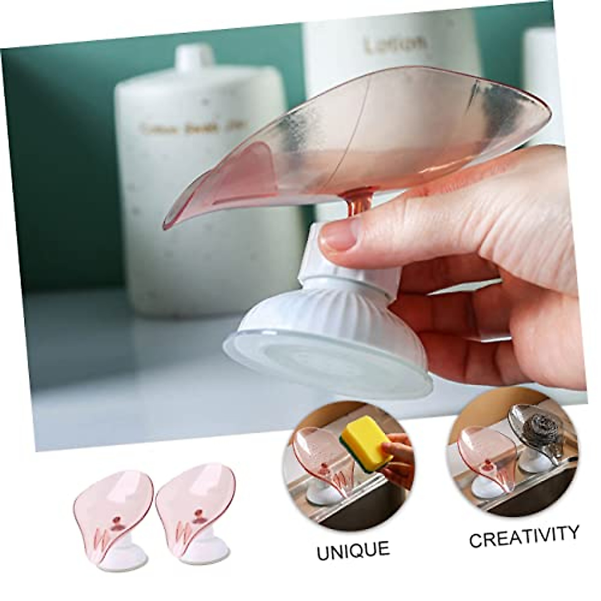 LIGHTAOTAO 2pcs Soap Box Plastic soap Dish Suction Cup soap Holder Water draining soap Dish Compact soap Rack Bathtub Trays for tub Foam Hand soap Dispenser Wall Soap Dispenser Tray Storage