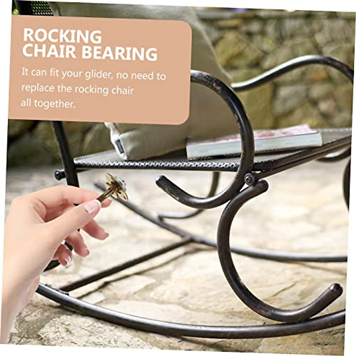 LIFKOME 4pcs Rocking Chair Bearing Rocker Glider Furniture Screws Machine Screws Glider Chair Hardware Rocking Chair Screws Bearing for Rocking Chair Rocking Chair Accessories Iron Seat