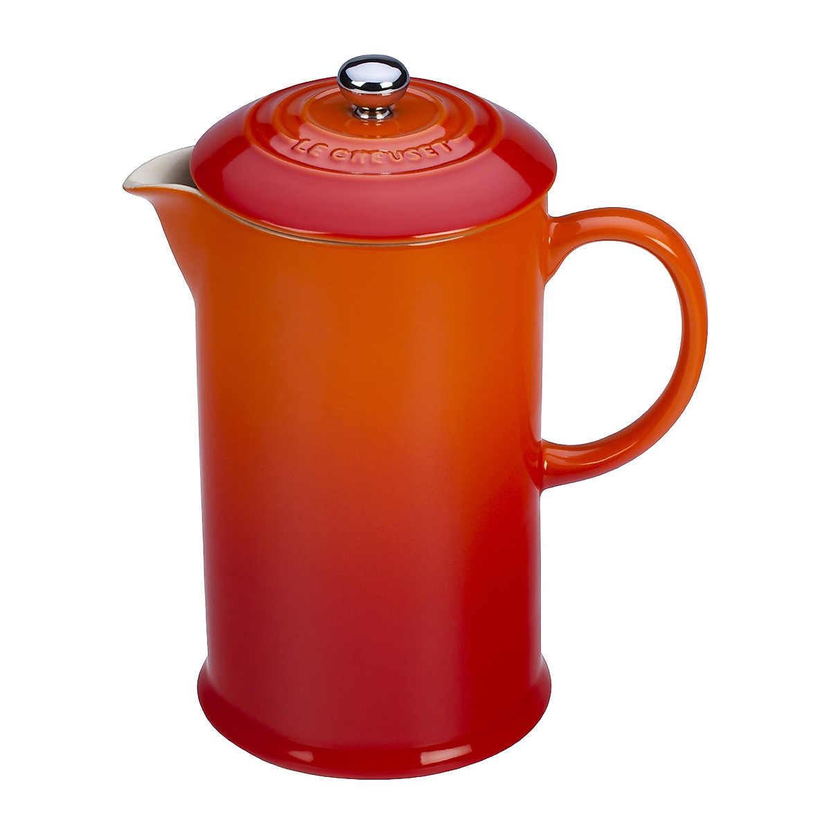 Le Creuset Stoneware French Press, 34 oz., Flame