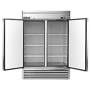 Maxx Cold MXSR-49FDHC Commercial Reach-in Refrigerator Freestanding 2-Door, with Heavy Duty Shelves Digital Controls and Automatic Defrost, Stainless Steel