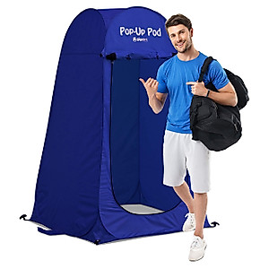 GigaTent Pop Up Pod Changing Room Privacy Tent – Instant Portable Outdoor Shower Tent, Camp Toilet, Rain Shelter for Camping & Beach – Lightweight & Sturdy, Easy Set Up, Foldable (Navy)