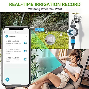 RAINPOINT Sprinkler Timer WiFi Water Timer, Smart Wireless Hose Faucet Timer for Garden, Automatic Irrigation System Controller, APP Remote Control via 2.4Ghz WiFi or Bluetooth
