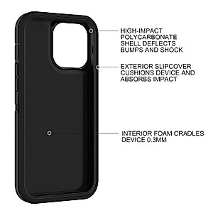 MXX Compatible with iPhone 13 pro Max Case, 3-Layer Super Protective Full Heavy Duty Body Tough Rugged Bumper Cover, Shock & Dust Proof, Designed for Apple 13 pro Max Phone Case 6.7" (Black)