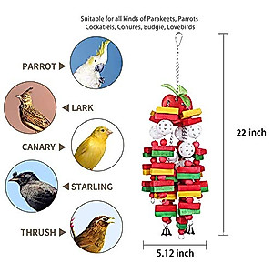 MQ Bird Toys Parrot Toys with Nature Wood Bird Chewing Toys for Small and Medium Birds, Best Toys for African Grey, Parakeets, Amazon Parrots, Finch, Budgie, Cockatiels, Conures and Love Birds