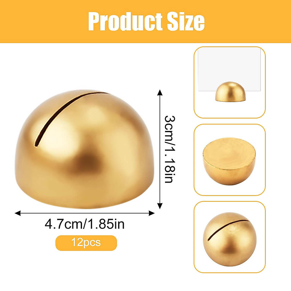 12pcs Round Table Number Stands, Modern Place Card Holders Table Number Clips Table Number Holders for Wedding Reception Anniversary Birthday Party Banquet (Gold)