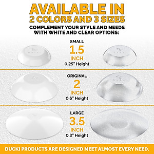 Ducki Door Stopper Wall Protector - Self Adhesive, Quiet, Reusable Shock Absorbent Gel - The Home or Office - Elegant Door Handle Silencer and Wall Protection Solution- (4pk)(Clear)