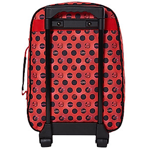 Miraculous Ladybug Carry On Rolling Kids Luggage with Wheels for Girls, 18 Inch, Superhero Lady Bug Convertible Duffle Bag with Side Handle