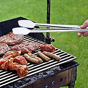 Stainless Steel Tongs 14 Inch Extra Long Kitchen Tongs, Metal Grill Tongs for Cooking, Grilling, Barbecue/BBQ, Buffet, Toaster