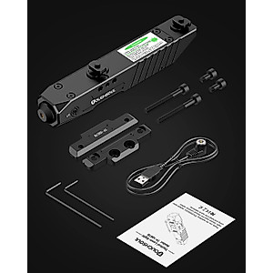 TOUGHSOUL Rifle Green Blue Red Laser Sight Compatible with M-Lok Picatinny Rail, Rechargeable Low-Profile Tactical Rifle Laser Sight with Strobe Function