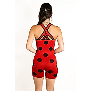 Miraculous Womens Seamless Romper Red/Black Ladybug X-Large