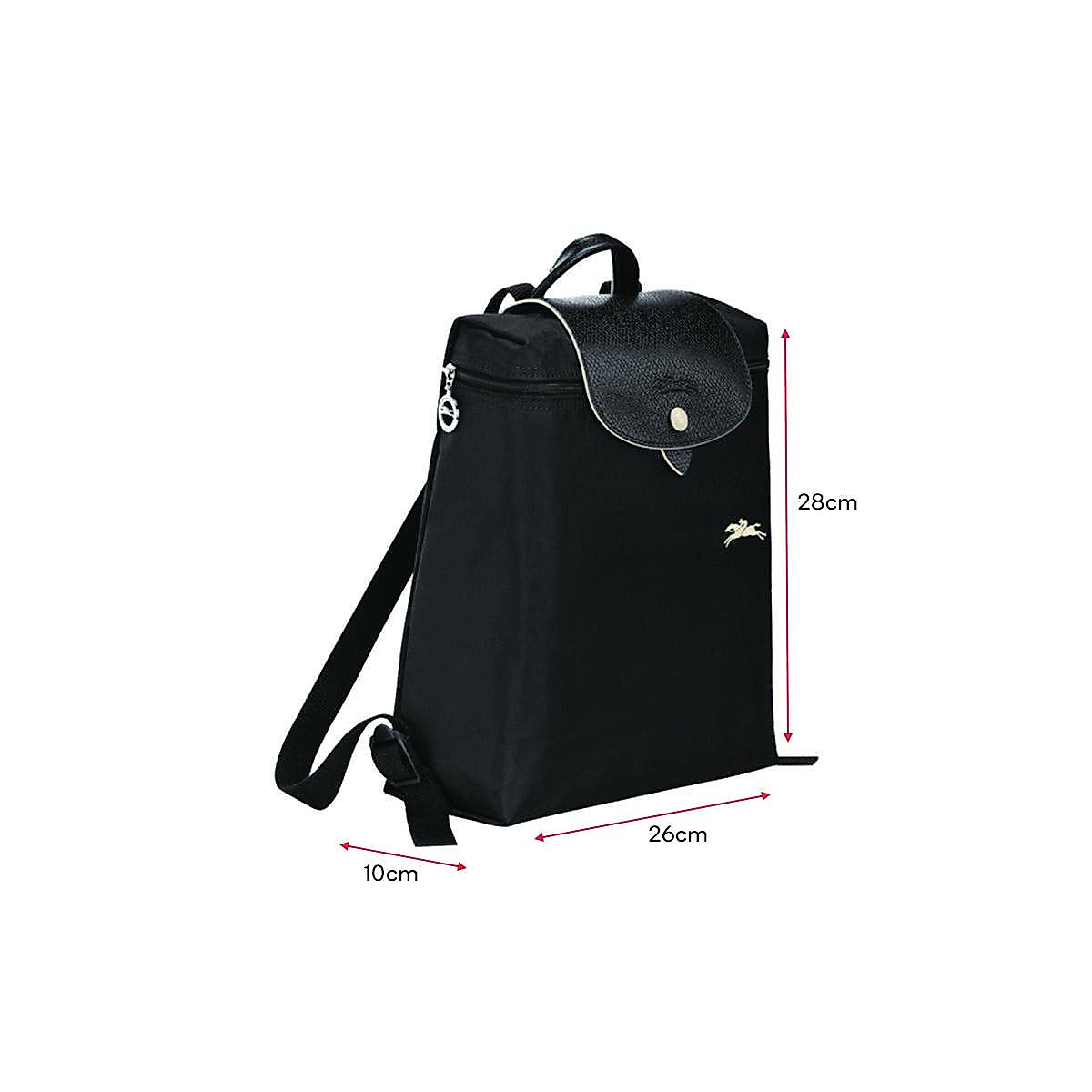 Longchamp 'Le Pliage' Nylon and Leather Club Backpack, Black