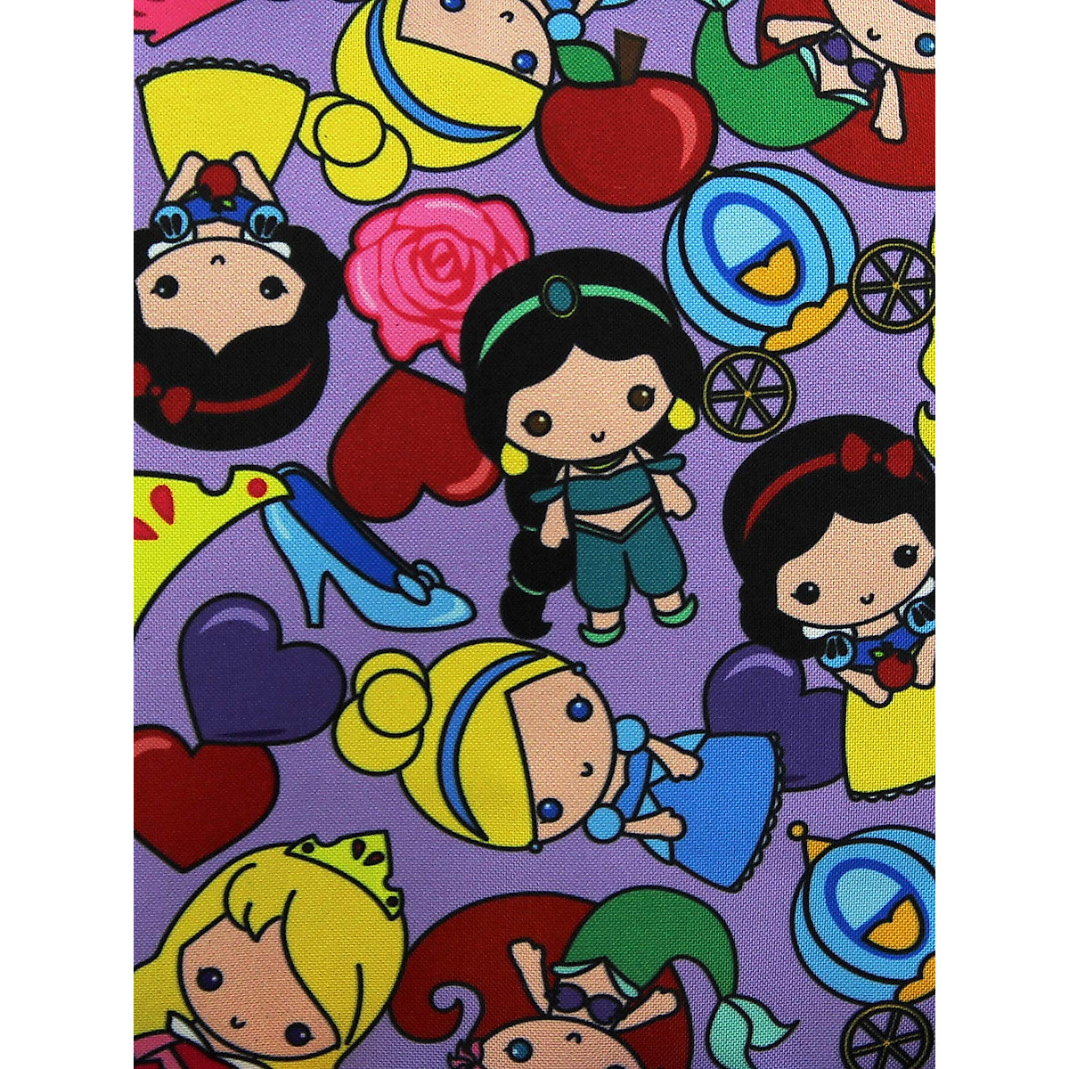 Disney Princess Emoji Girl's 16 Inch School Backpack Bag (One Size, Purple)