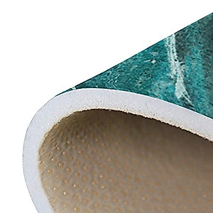 Blue Sea Turtle Nautical Map Area Rug 7' x 5' Door Mats Indoor Polyester Non Slip Multi Rectangle Carpet Kitchen Floor Runner Decoration for Home Bedroom Living Dining Room